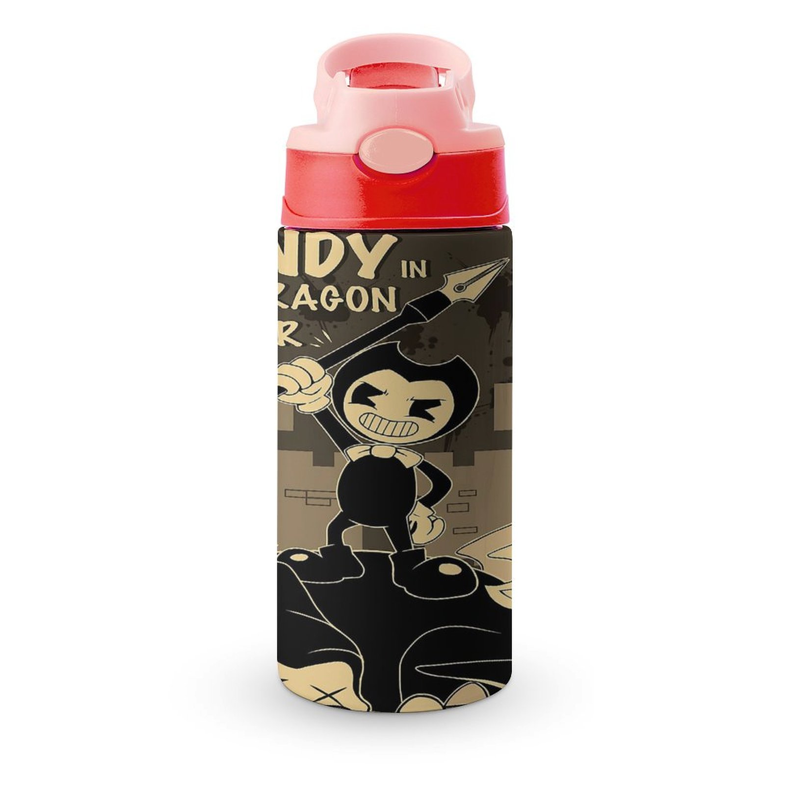 Kids Water Bottle with Straw - Bendy And The Ink Machine 11.8 OZ ...