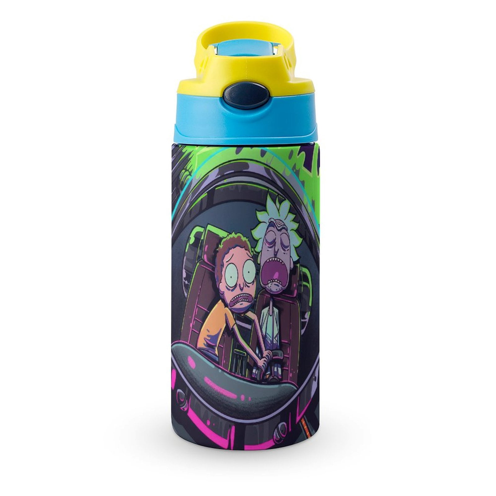 Kids Water Bottle with Straw - Rick And Morty 11.8 OZ Stainless Steel ...