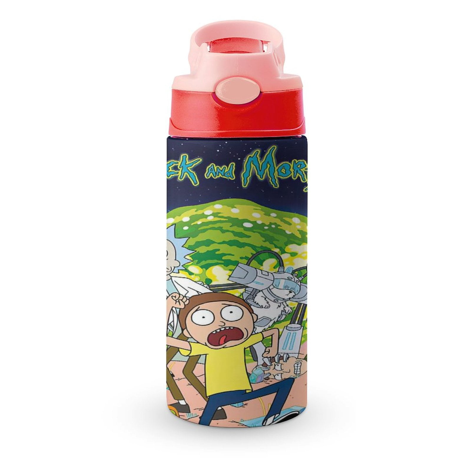 Kids Water Bottle with Straw - Rick And Morty 11.8 OZ Stainless Steel ...