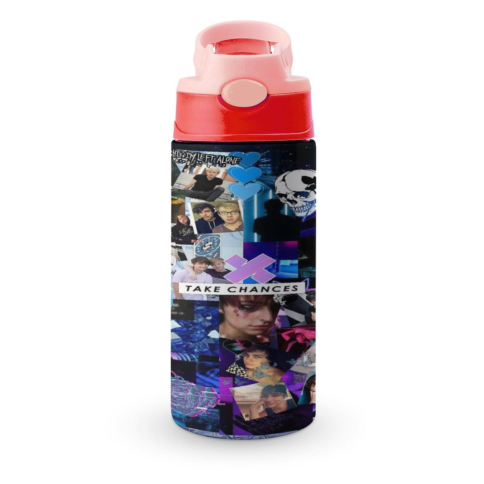 Kids Water Bottle with Straw - Sam And Colby 11.8 OZ Stainless Steel ...