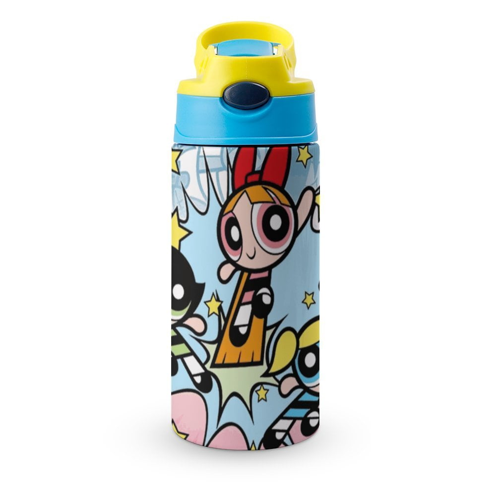 Kids Water Bottle with Straw - The Powerpuff Girls Stainless Steel ...
