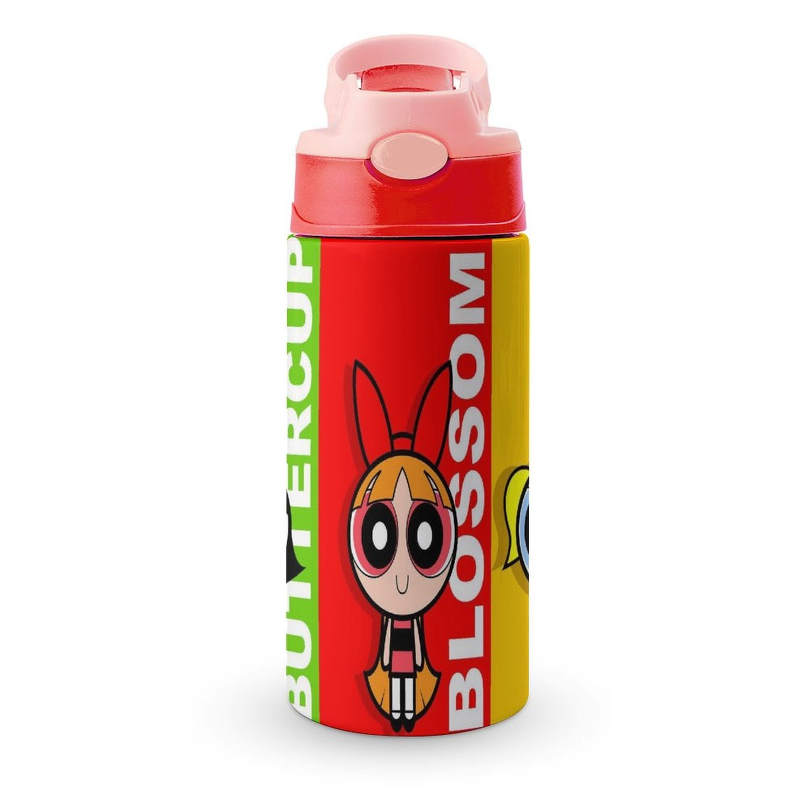 Kids Water Bottle with Straw - The Powerpuff Girls Stainless Steel ...
