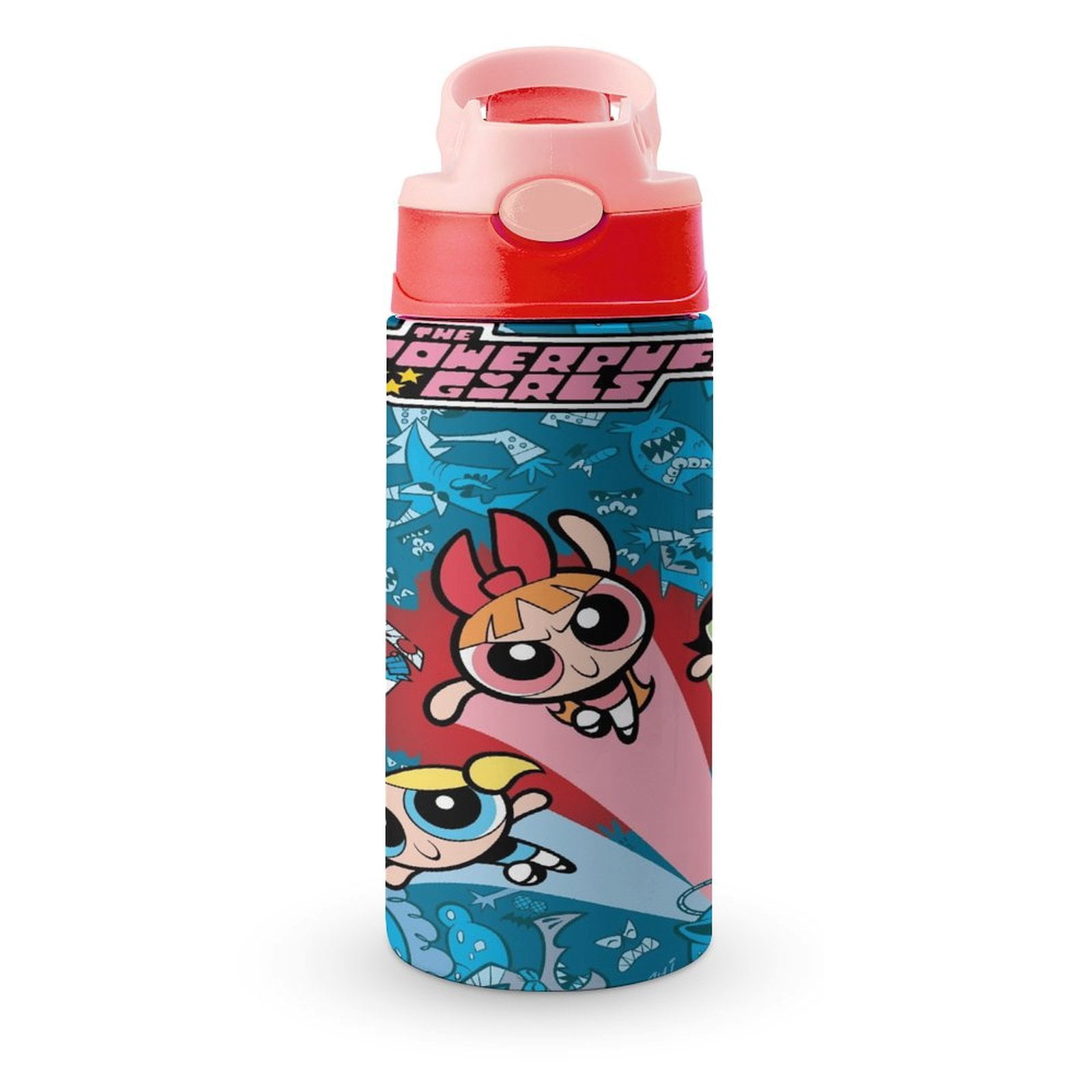 Kids Water Bottle with Straw - The Powerpuff Girls Stainless Steel ...