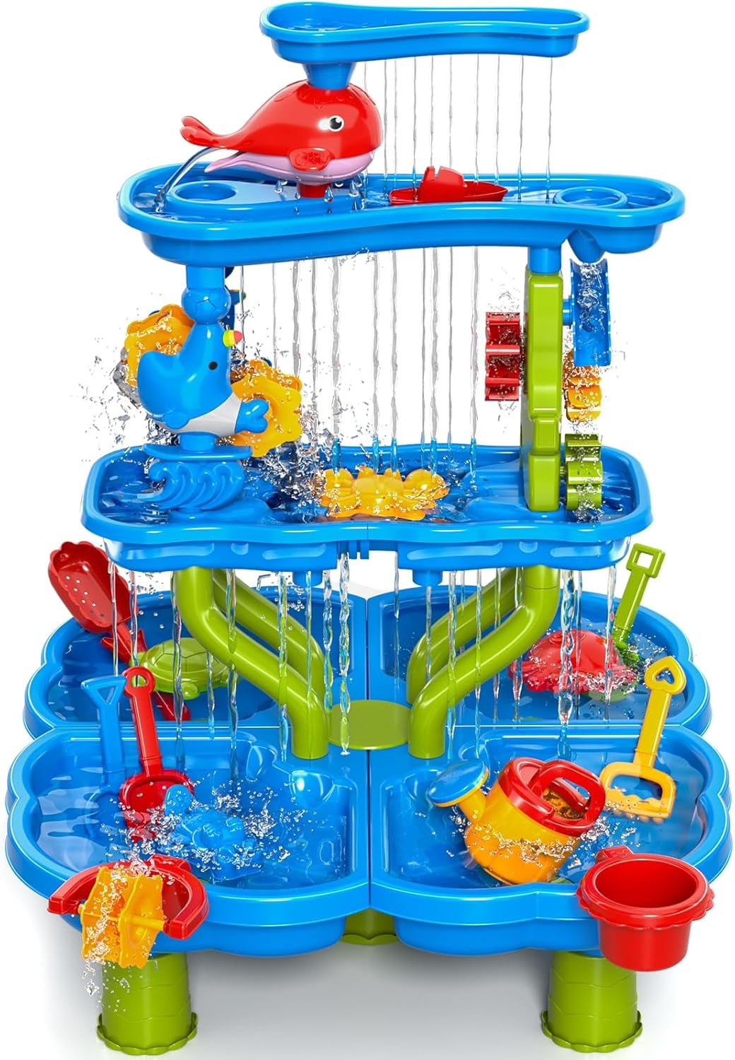 Kids Water Table for Toddlers 3-5,4 -Tier Water Play Table Summer Toys ...
