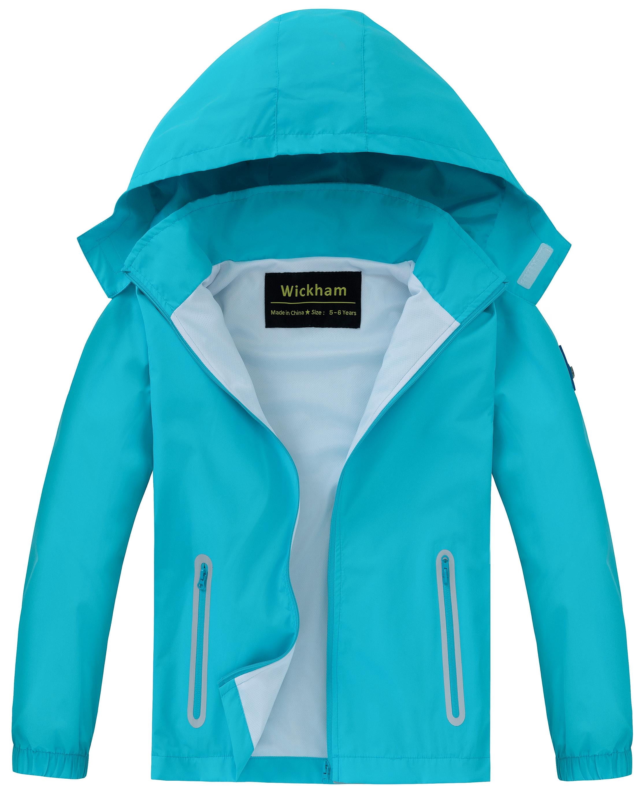 Wickham Kids Waterproof Rain Jacket, Detachable Hood, Lightweight ...