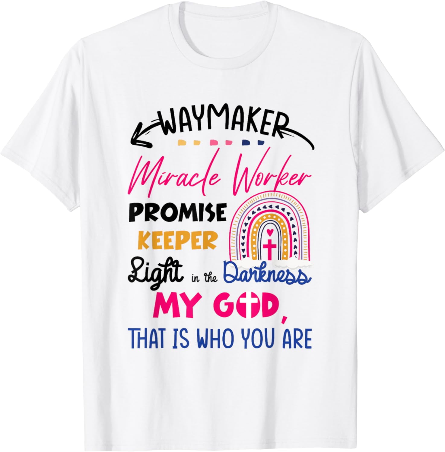 Kids Waymaker Miracle Worker Rainbow Boho Christian T-Shirt - Walmart.com
