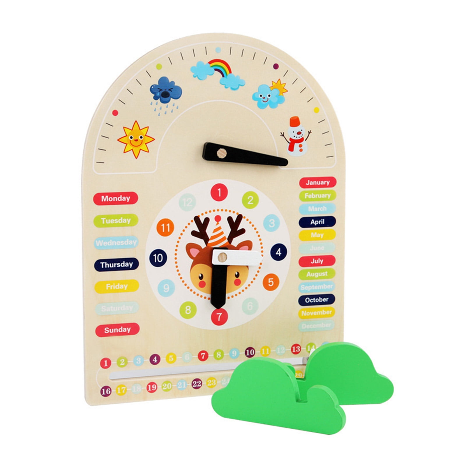 Kids Weather Station Toy Set Wooden Weather Knowledge Learning Science ...