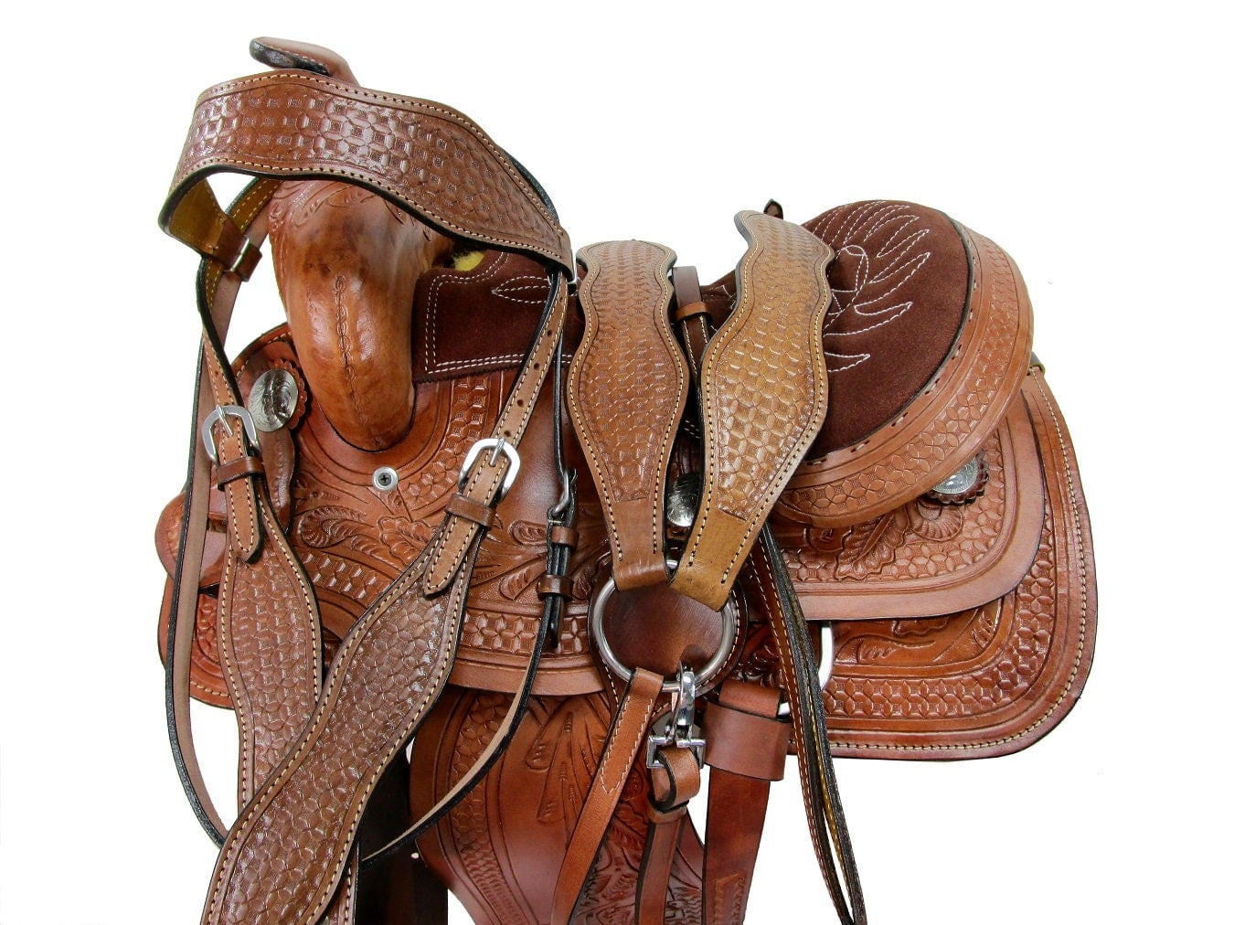 Kids Western Saddle Youth Barrel Racing Horse Trail Pleasure Floral ...
