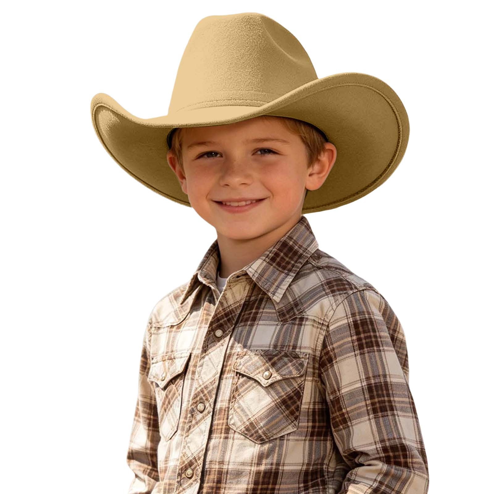 Kids Western Style Cowboy Hat for Children Sun Adjustable Fit Easy Care ...
