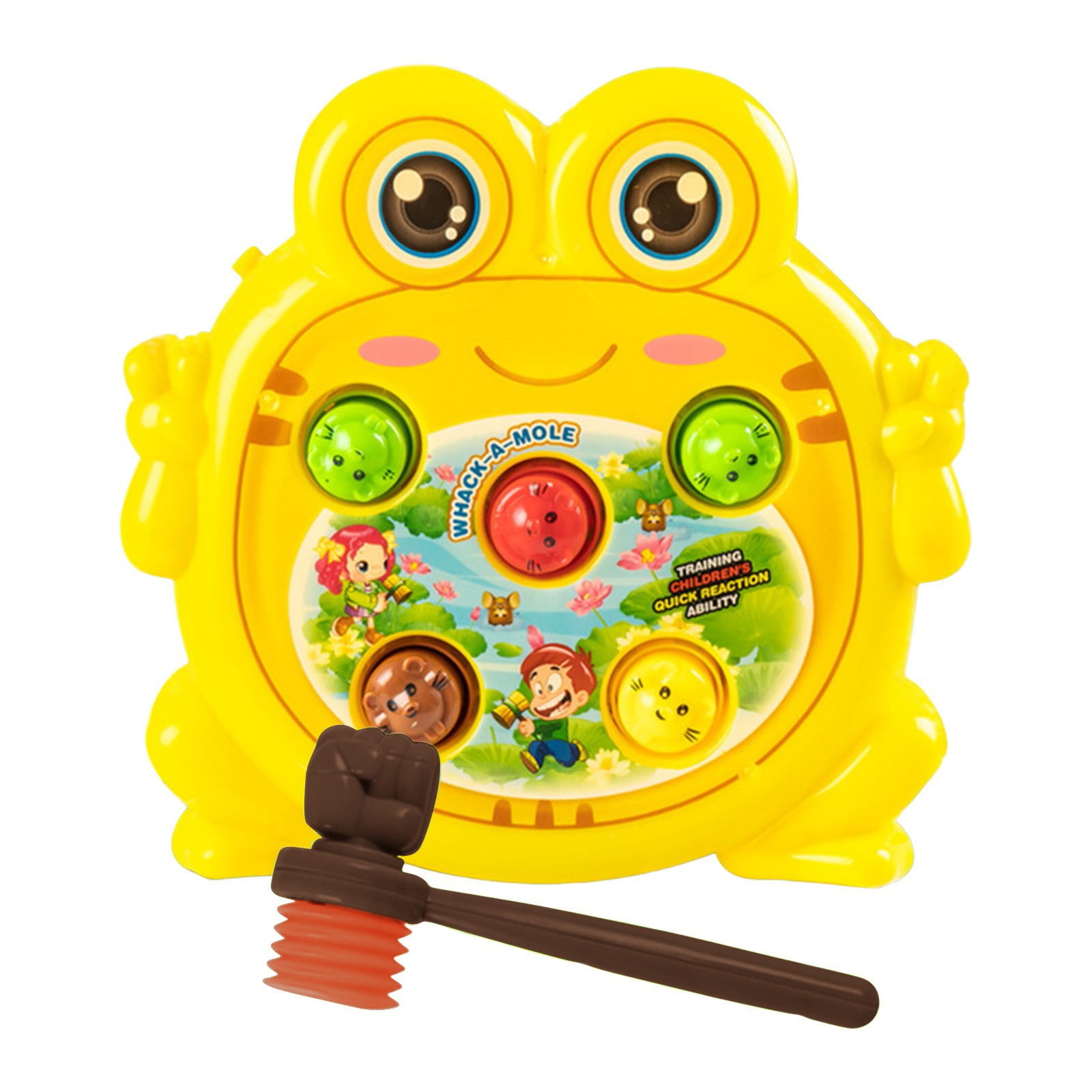 Kids Whack A Mole Game Educational Yellow Toy Motorized Hammer Activity ...