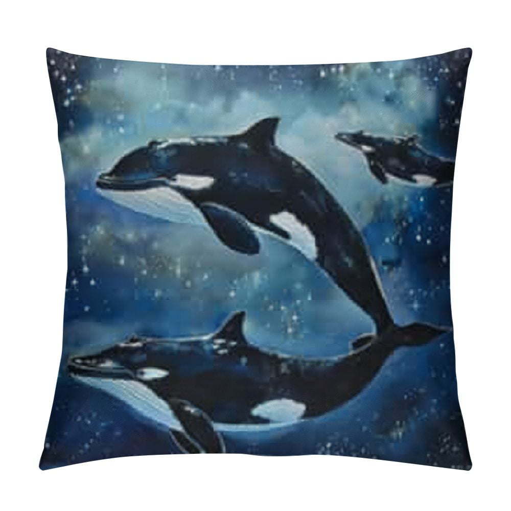 Kids Whale Pillow Covers Killer Whale Throw Pillow Covers for Boys ...