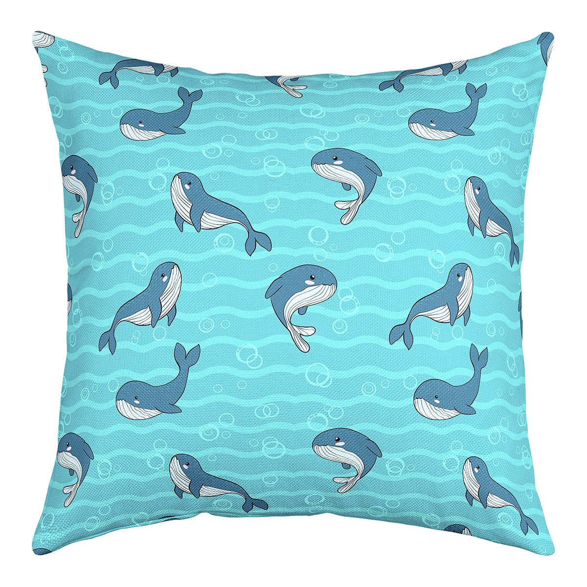 Whale Throw Pillow Cover 18x18 Inch, Sea Animal Pillow Cover, Cute ...
