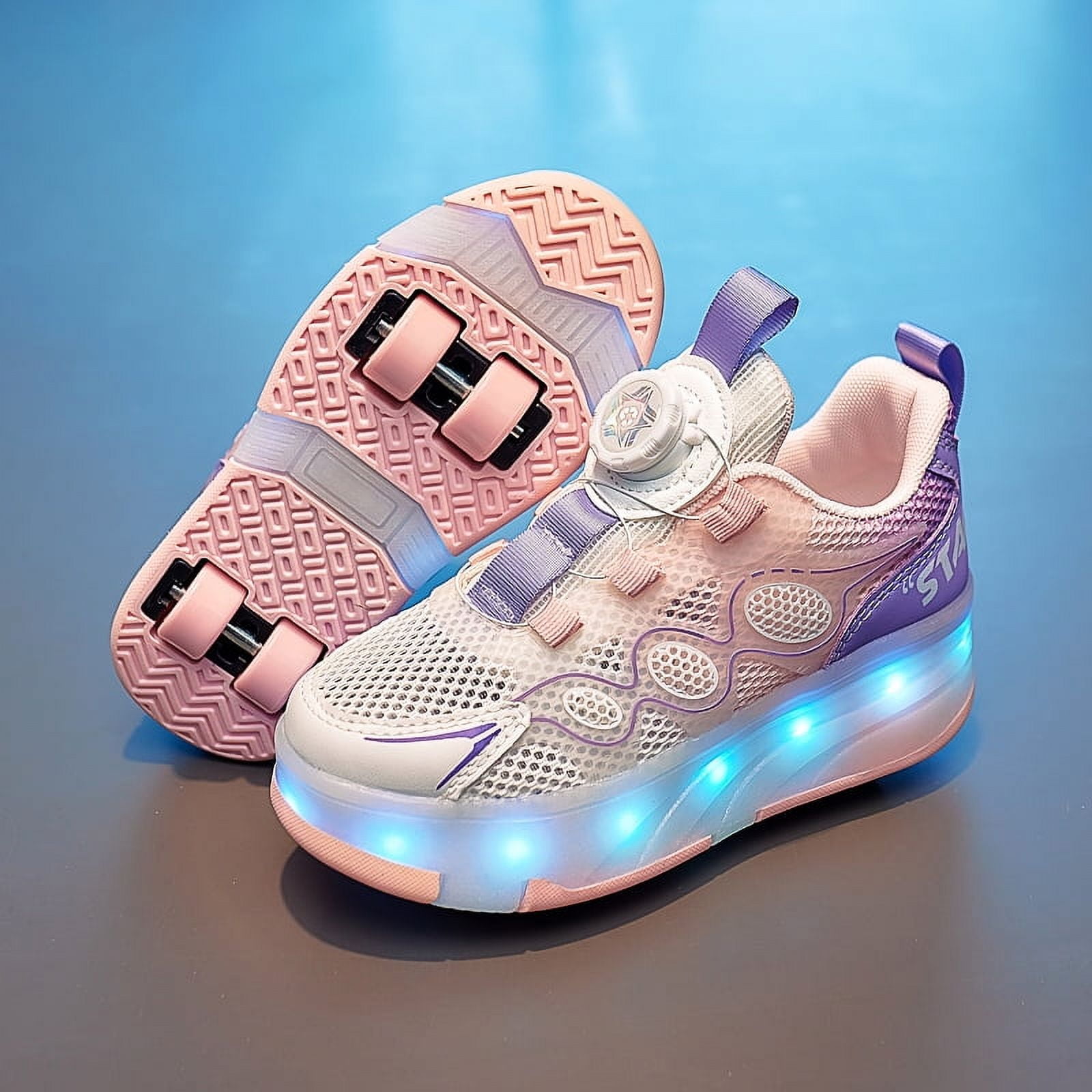 Kids Wheels Shoes with Lights Rechargeable Roller Skates Shoes ...