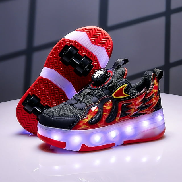 Kids Wheels Shoes with Lights Rechargeable Roller Skates Shoes ...