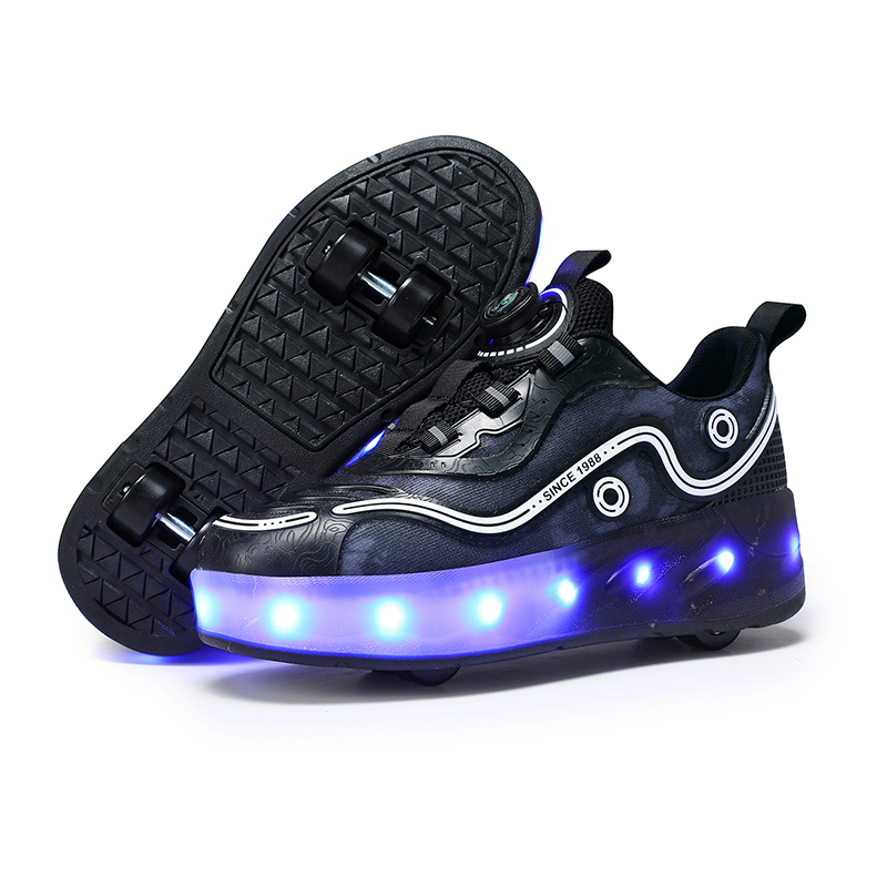 Kids Wheels Shoes with Lights Rechargeable Roller Skates Shoes ...