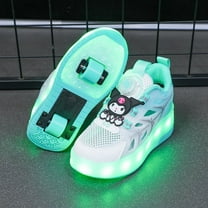 KOFUBOKE Kids Rollerblade Sneakers, Double Wheel LED Light Up Shoes ...