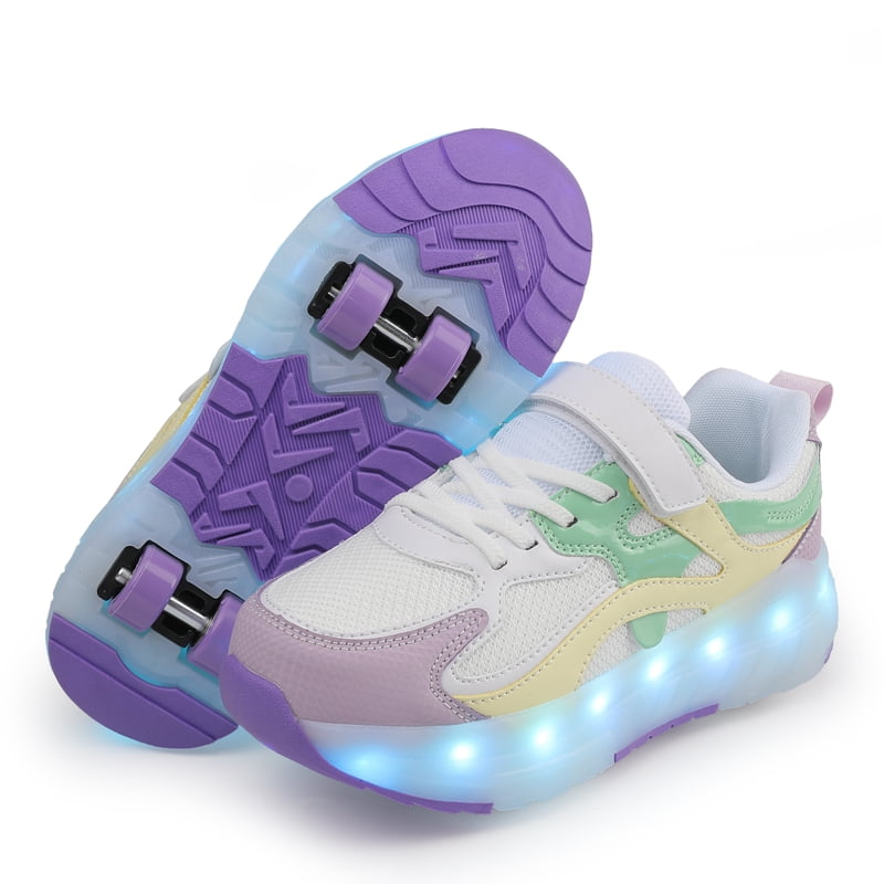 Kids Wheels Shoes with Lights Rechargeable Roller Skates Shoes ...