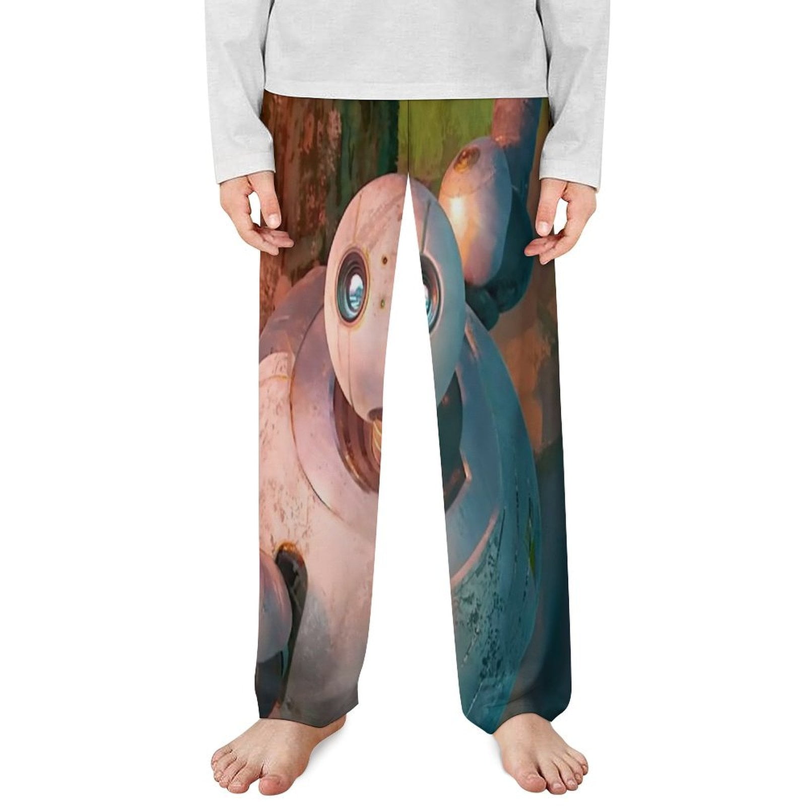 Kids Wild Robot Pajama Pants Cartoon Long Pj Pants Cute Elastic Waist ...