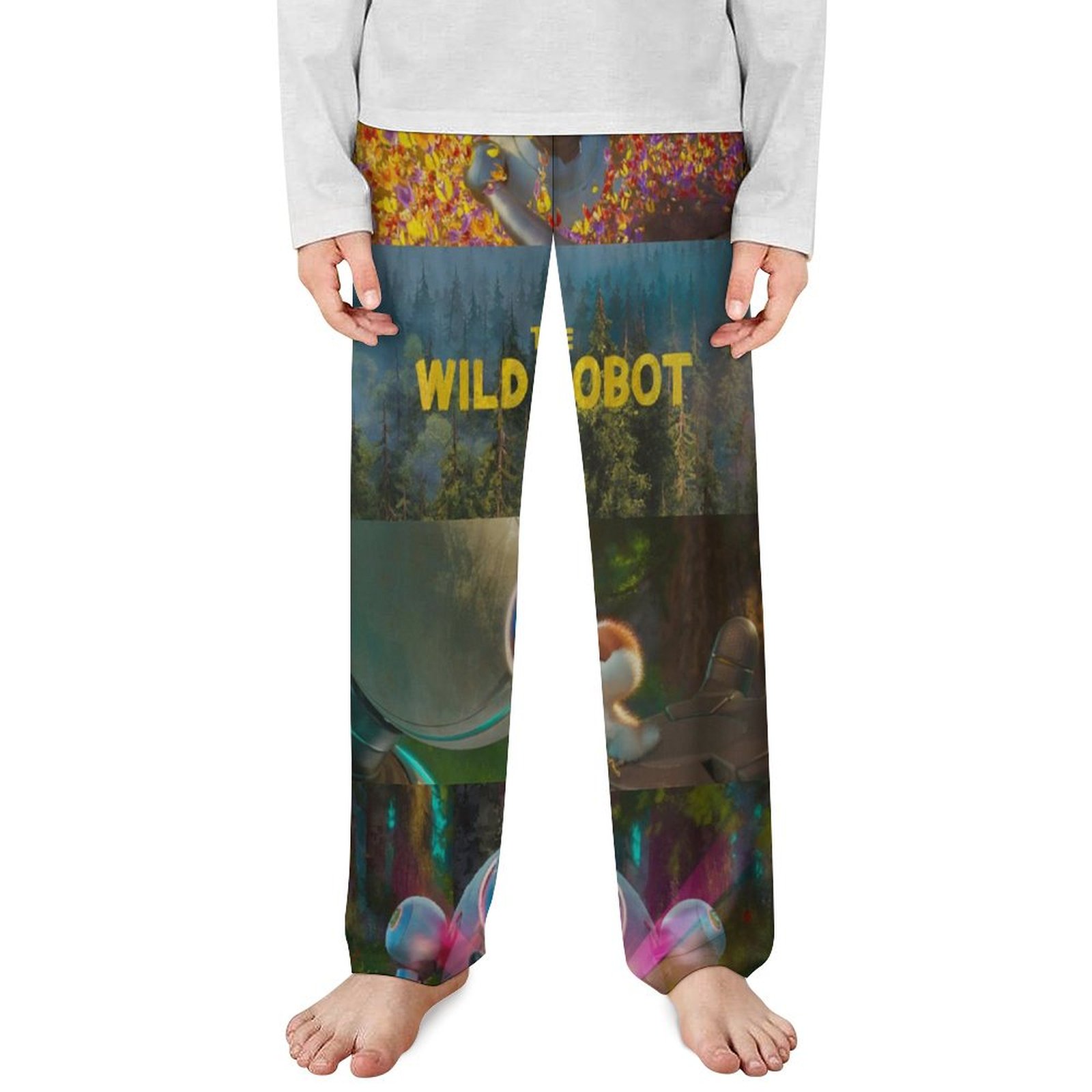 Kids Wild Robot Pajama Pants Cartoon Long Pj Pants Cute Elastic Waist ...