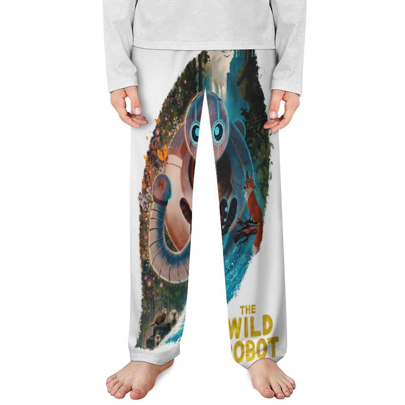Kids Wild Robot Pajama Pants Cartoon Long Pj Pants Cute Elastic Waist ...