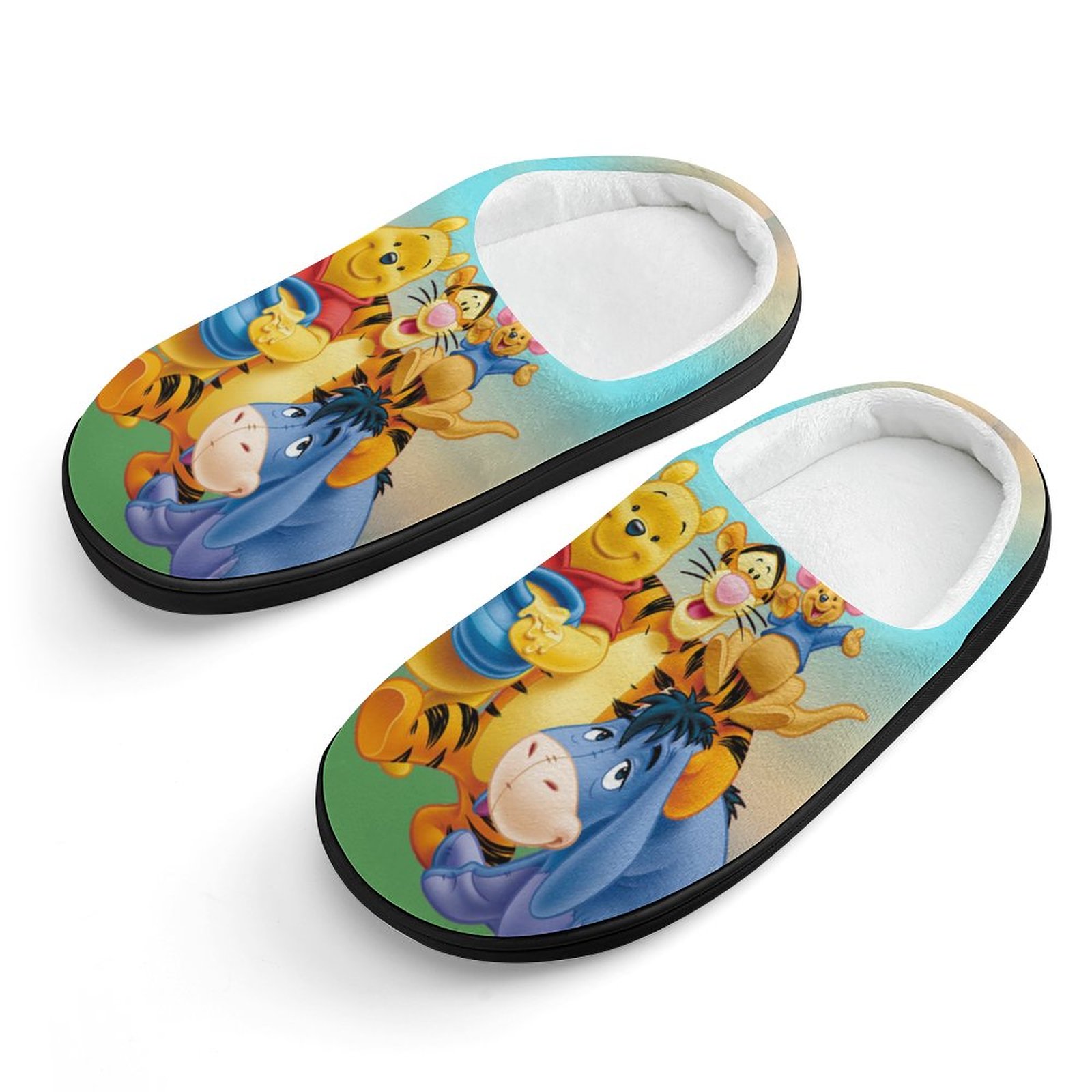 Kids Winnie The Pooh Slippers Anti-slip Fluffy Fuzzy House Slippers ...