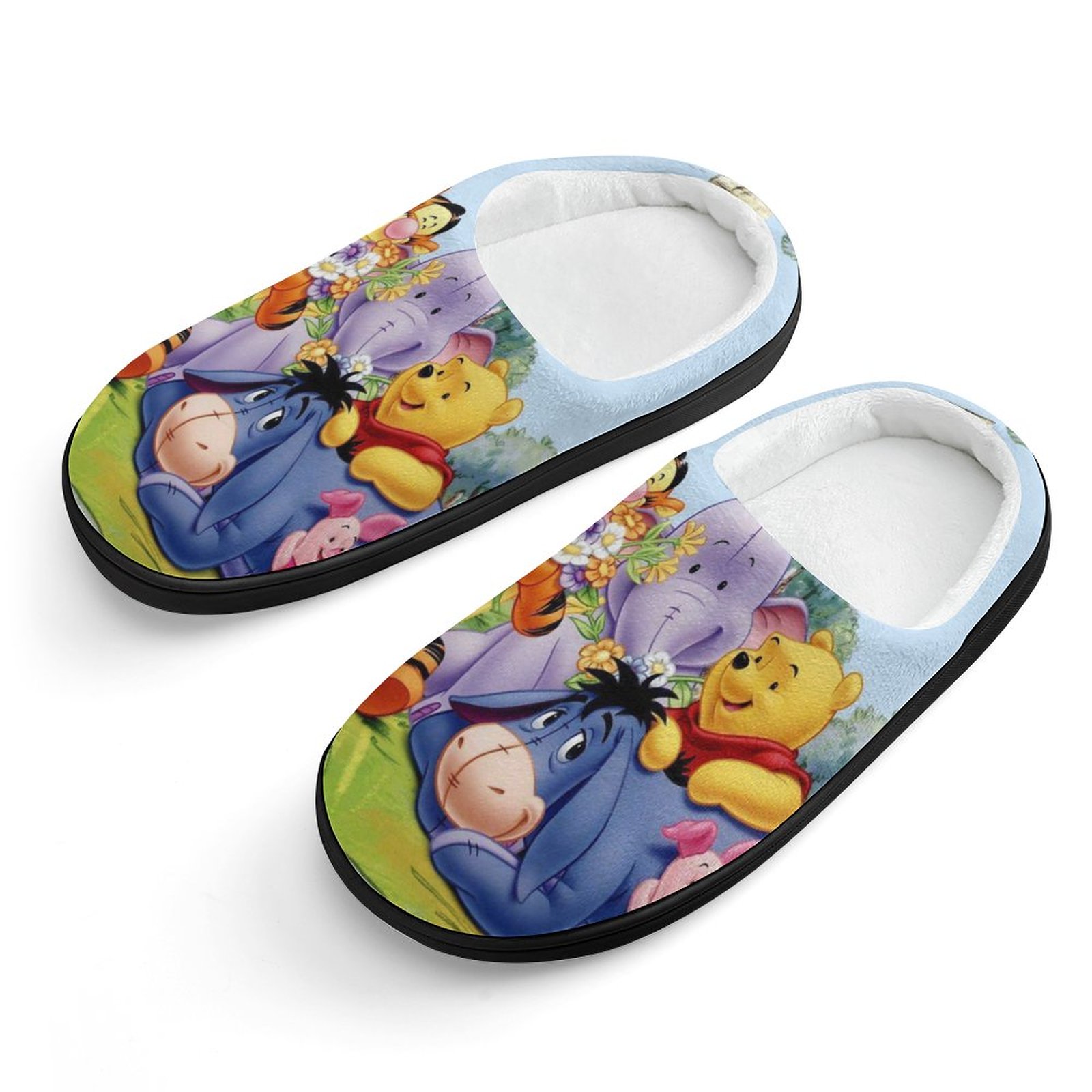 Kids Winnie The Pooh Slippers Anti-slip Fluffy Fuzzy House Slippers ...