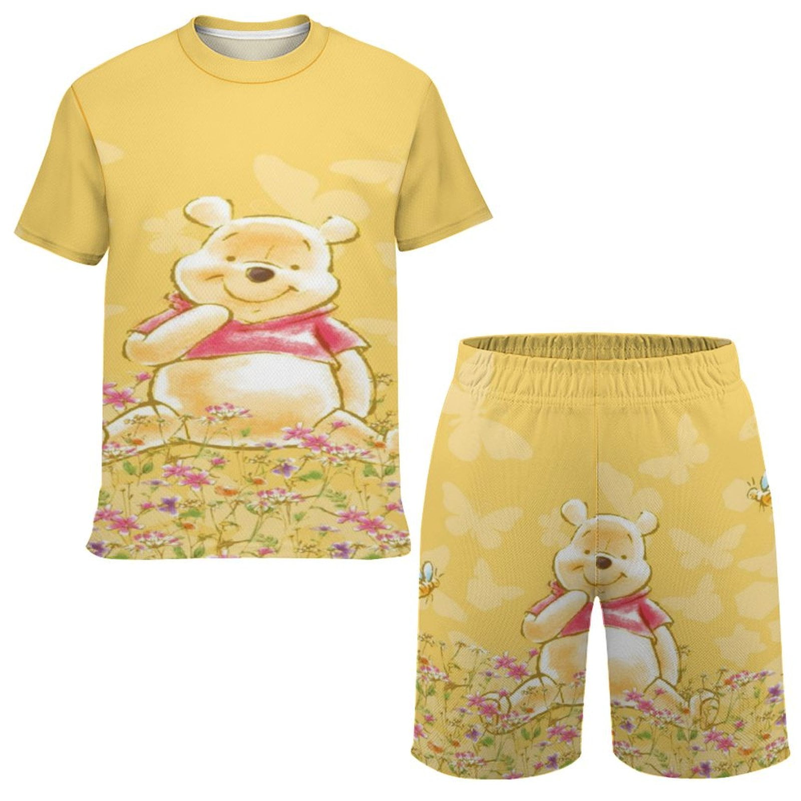 Kids Winnie The Poo T Shirt Set Graphic Short Set Summer Outfit Set for ...