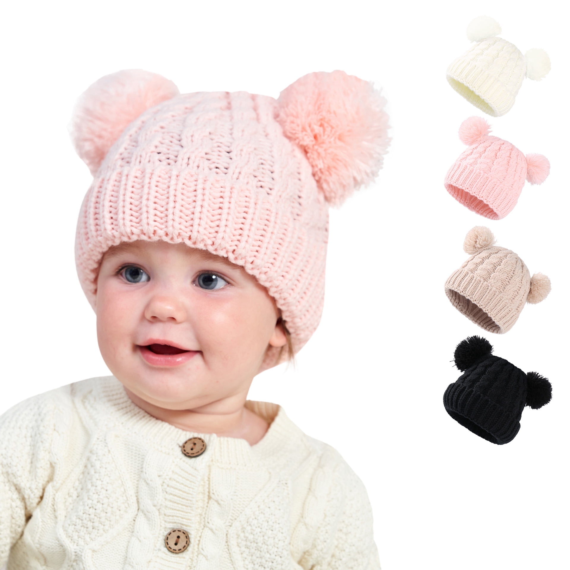 Vorkoi Kids Winter Beanie Hat, Toddler Warm Fleece Lined Knit Thick ...