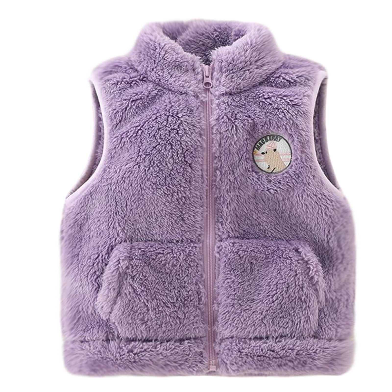 Kids Winter Clothes Sherpa Fleece Zip Up Jacket Vest Unisex-child Stand ...