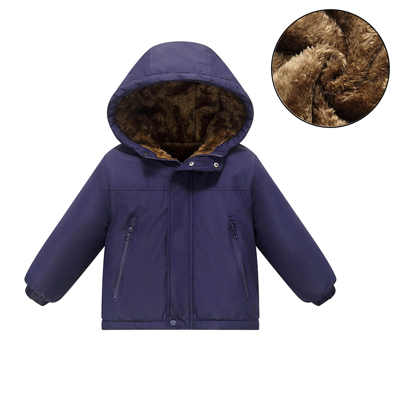 Kids Winter Coat for Girls with Hooded Puffer Jacket Boys Fleece Jacket ...