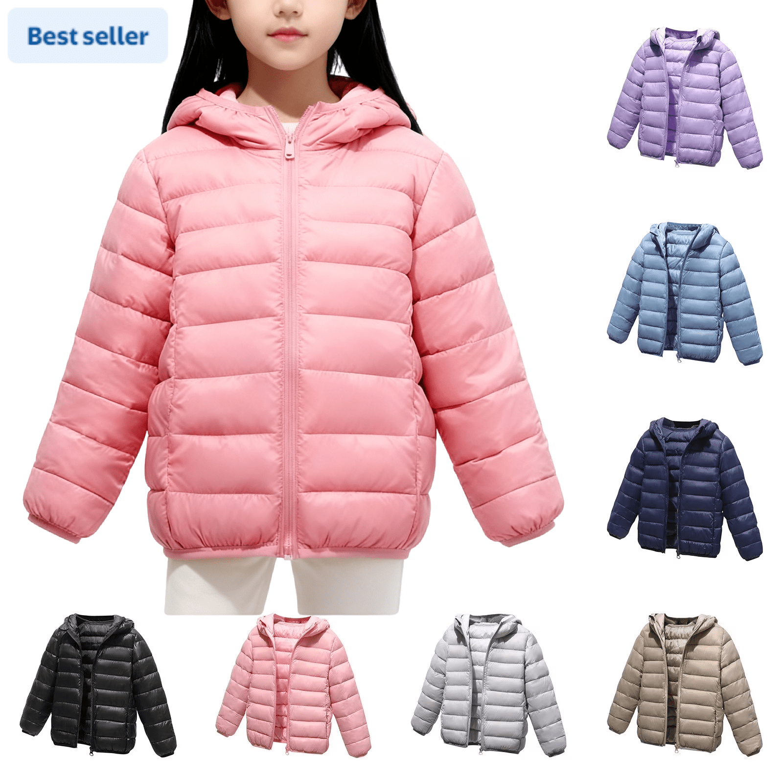Kids Winter Coats Size 7 8 Zip Up Girls' Outerwear Jackets & Coats 10 ...