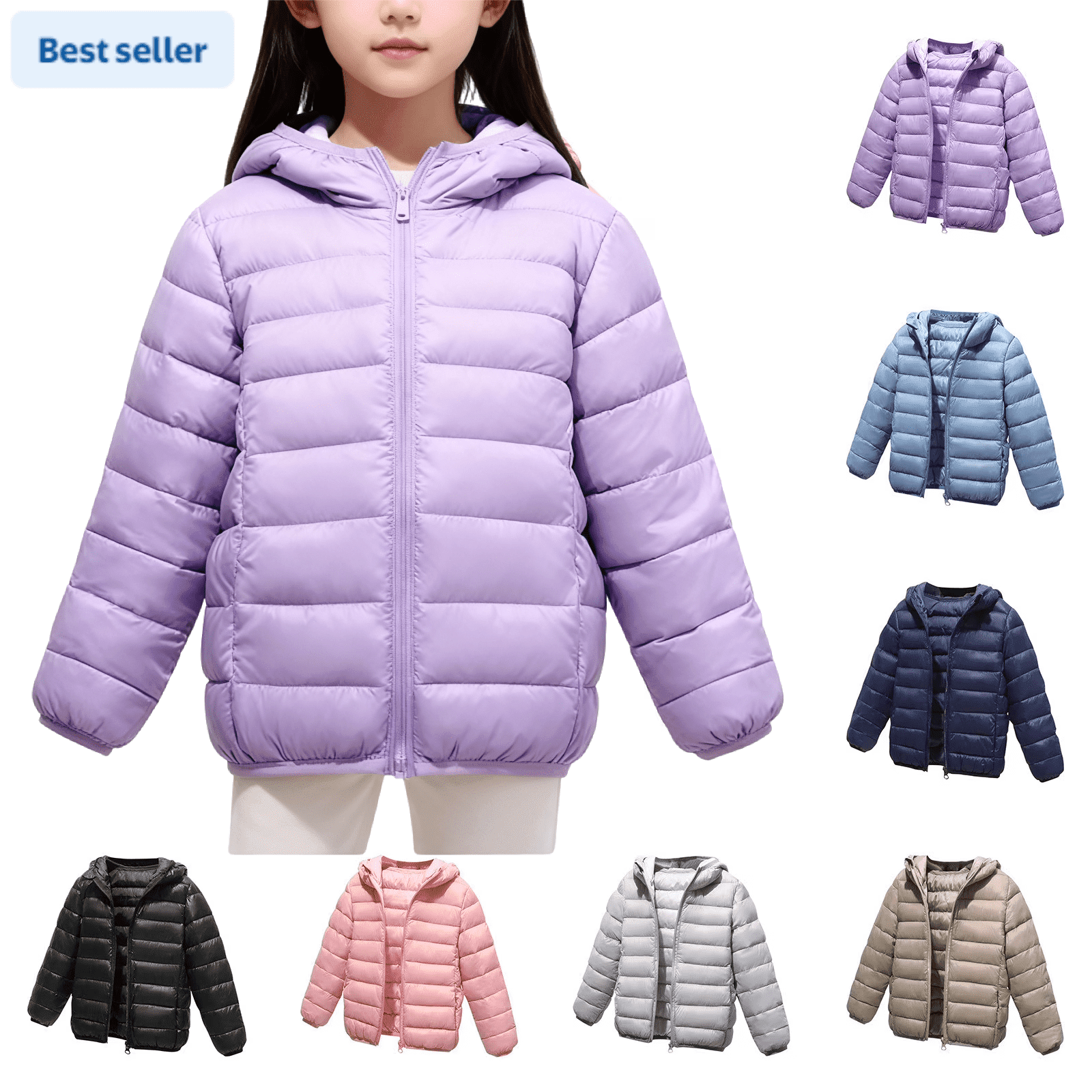 Xdegoge Kids Winter Coats, Size 7-8, Girls' Hooded Windbreaker Jacket ...