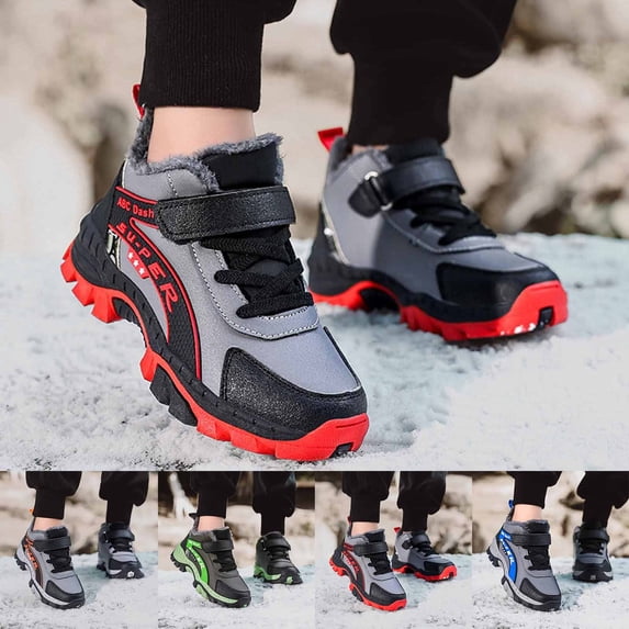 Kids' Winter Fashion Fleece Lined Hiking Boots Cotton Shoes Durable ...