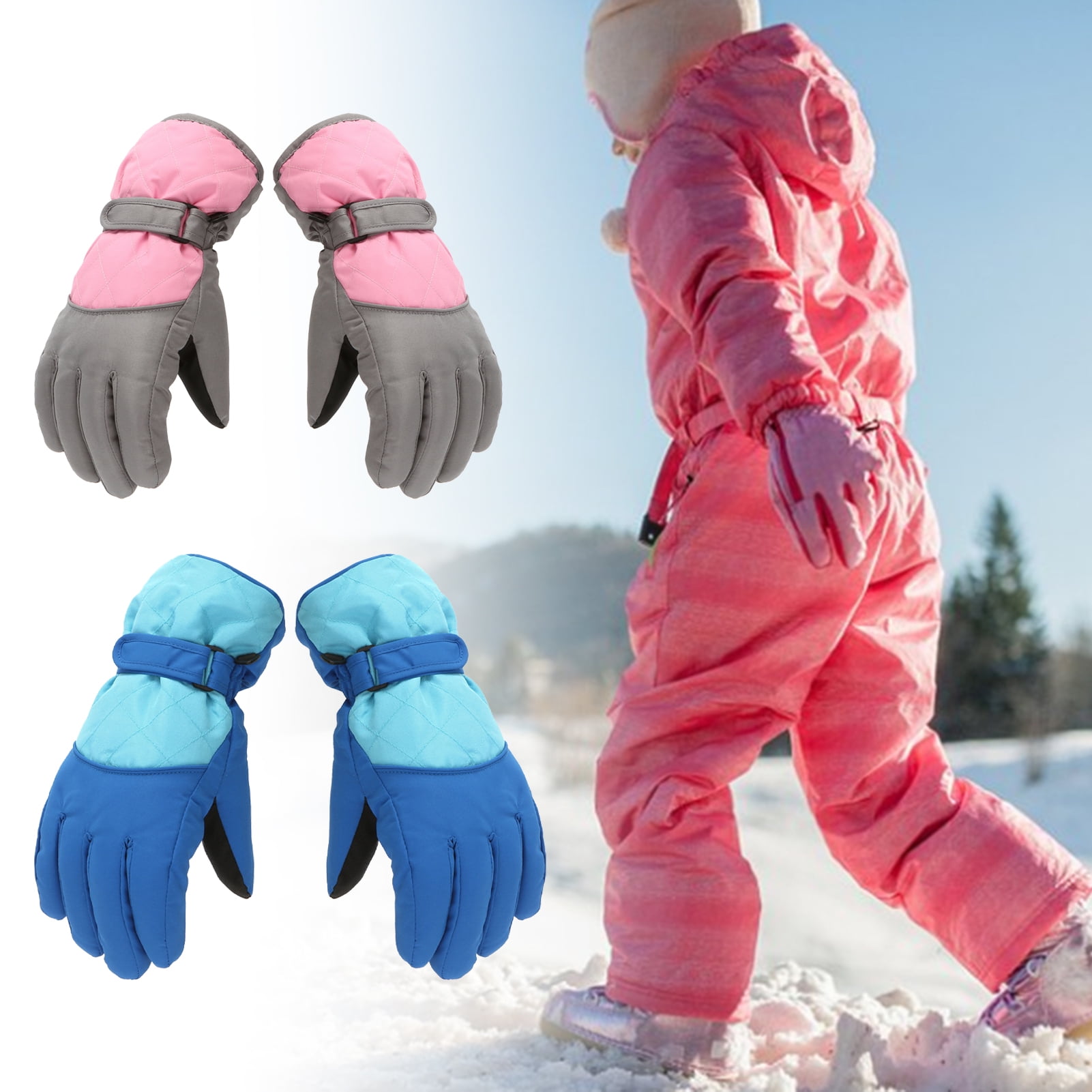 Kids Winter Gloves Waterproof Snow Ski Gloves Warm Unisex Gloves for ...
