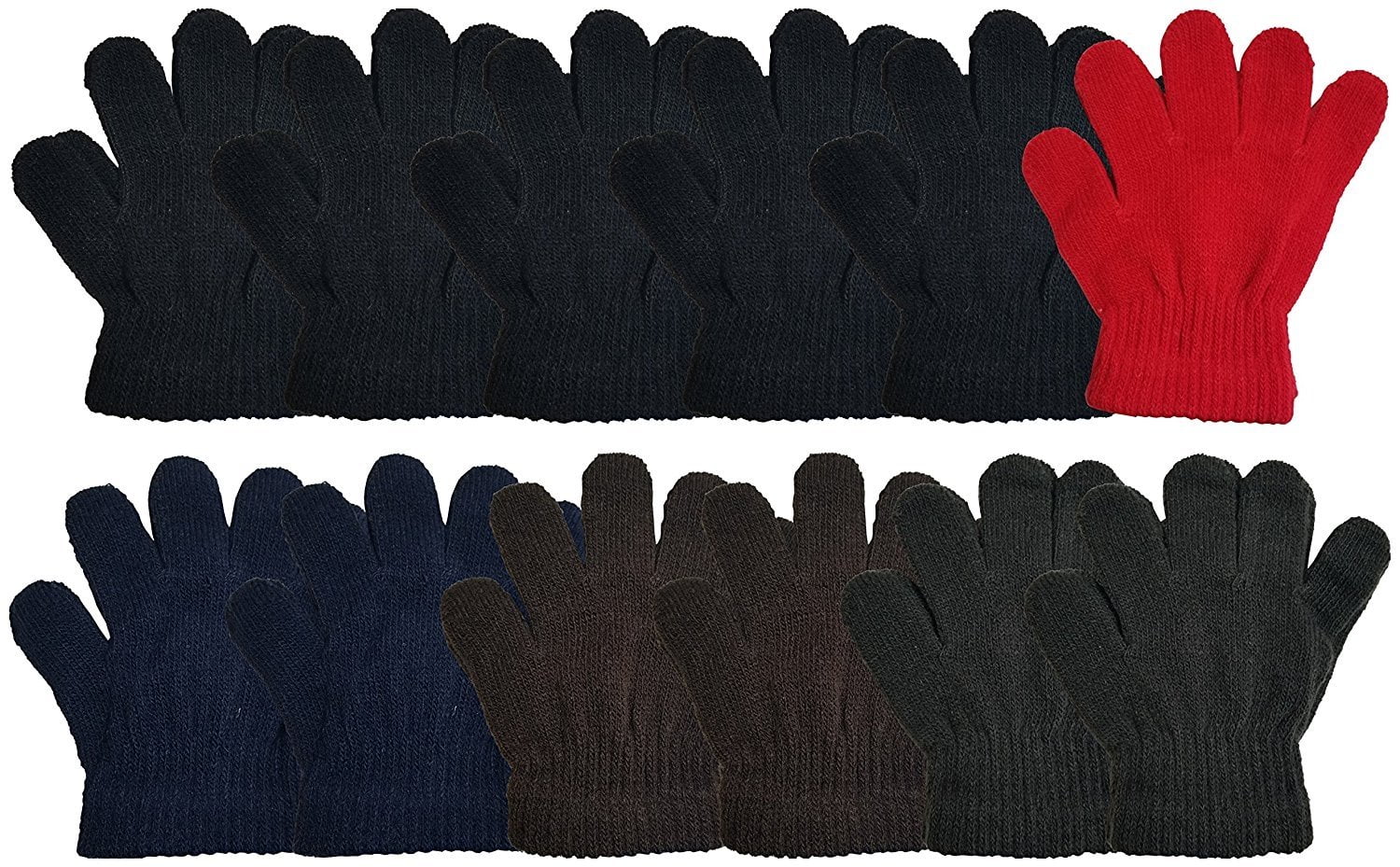 Kids Winter Magic Gloves, 12 Pairs Warm, Cute, Fun, Colorful, Stretchy ...