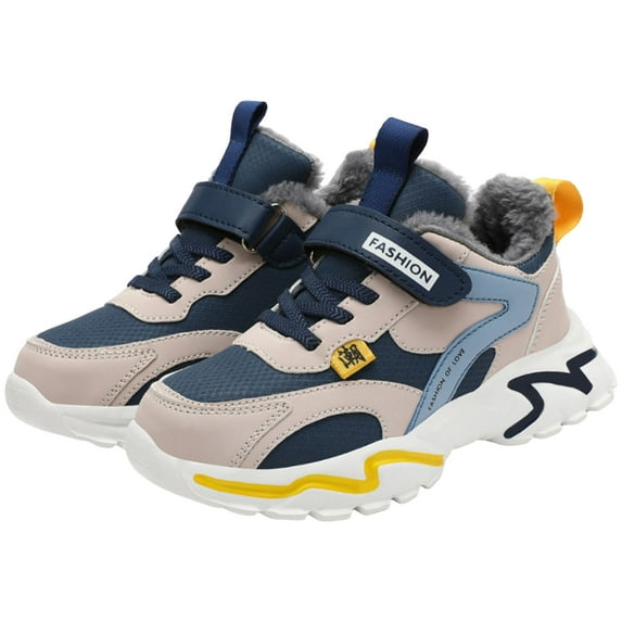 Kids Winter Shoes Boys Sneakers Trendy Color Block Lightweight Tennis ...