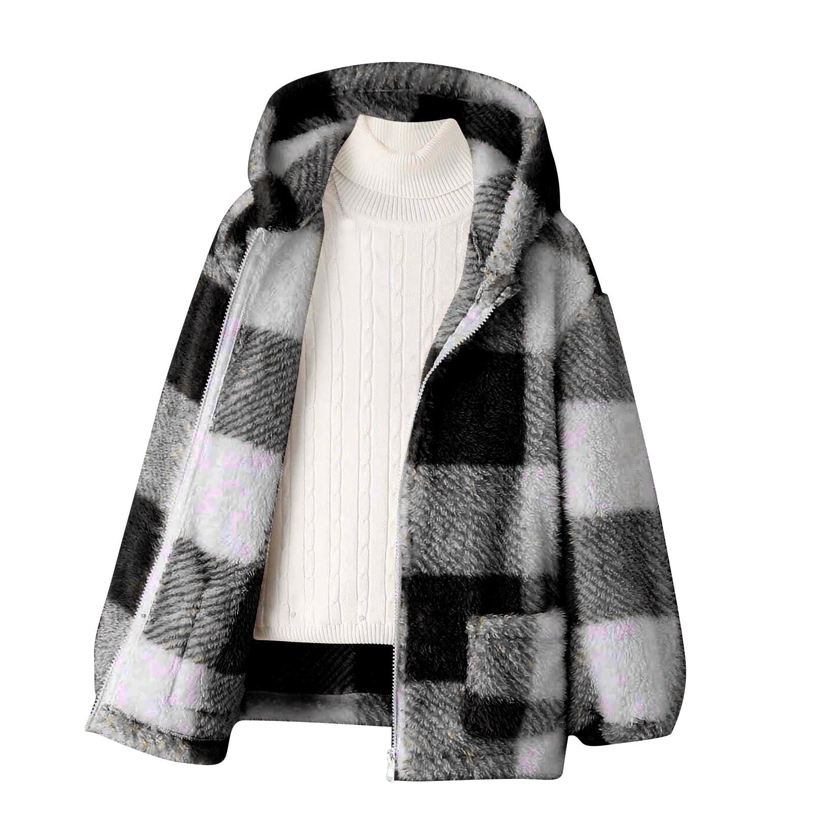 Kids Winter Warm Plush Coat Trendy Plaid Flannel Jackets Full Zip ...