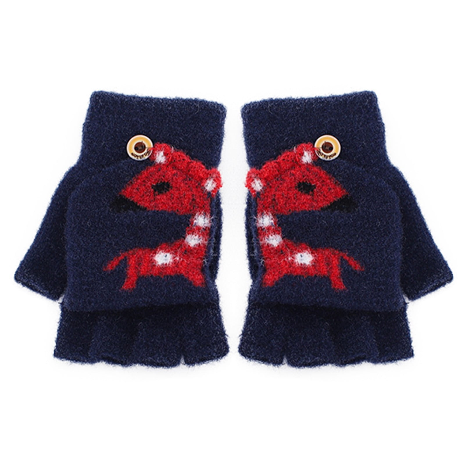 embroidered knit convertible mittens ZDWQFA Women Autumn Winter Bird ...