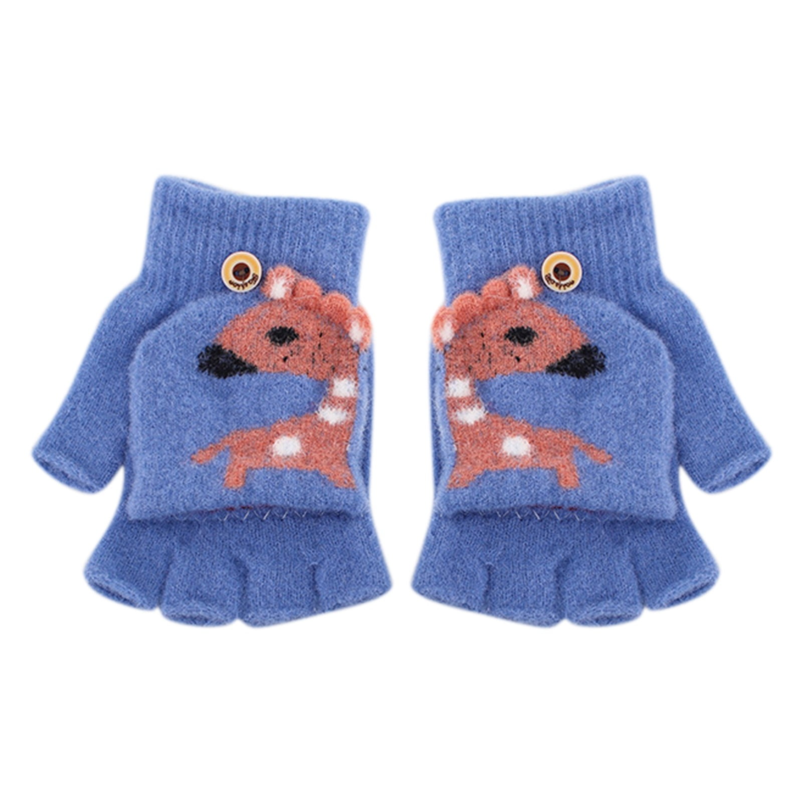 Kids Winter WarmStretch Gloves Knitted Convertible Flip Top Gloves ...