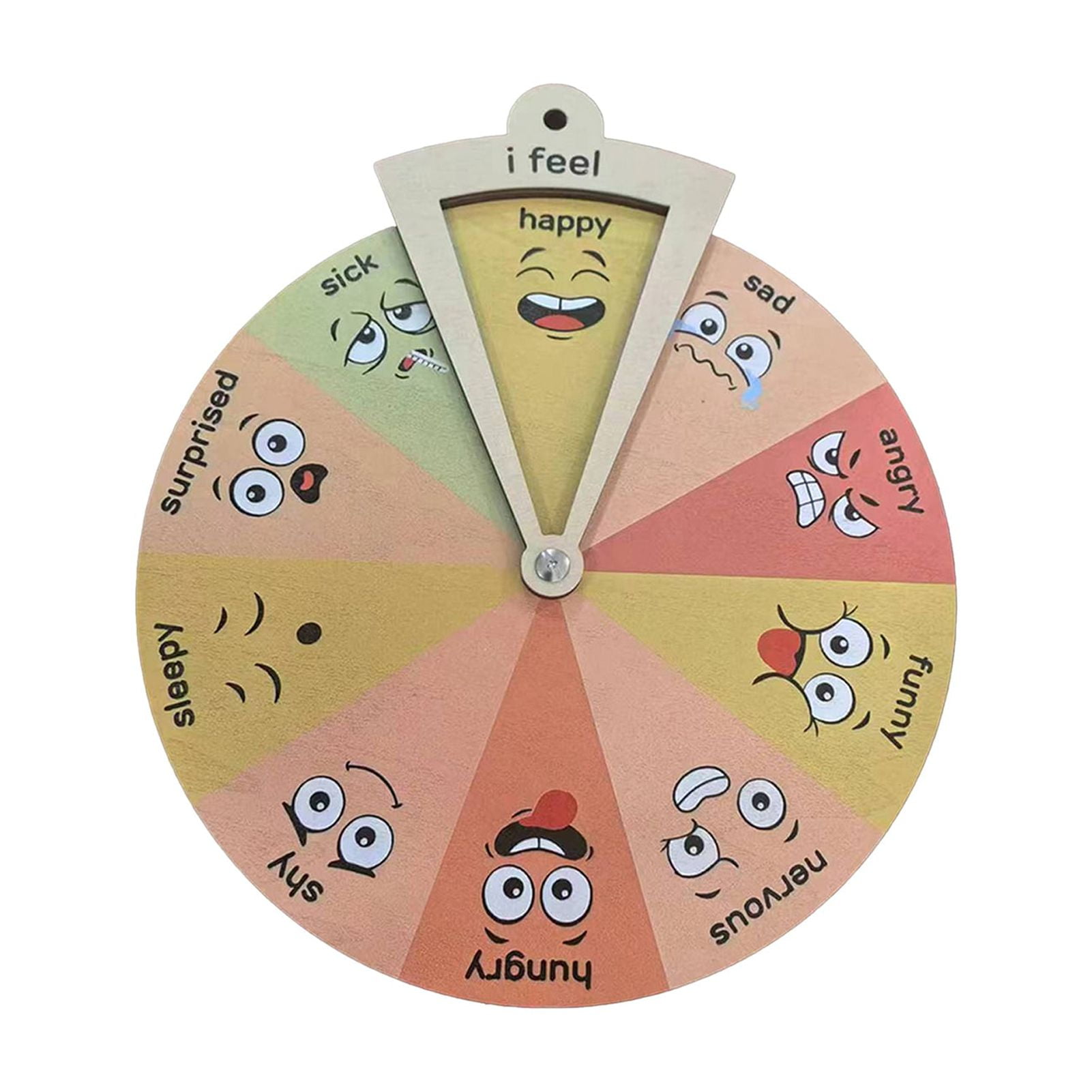 Kids Wooden Feelings Wheel Emotion Regulation Spinner Social Emotional ...