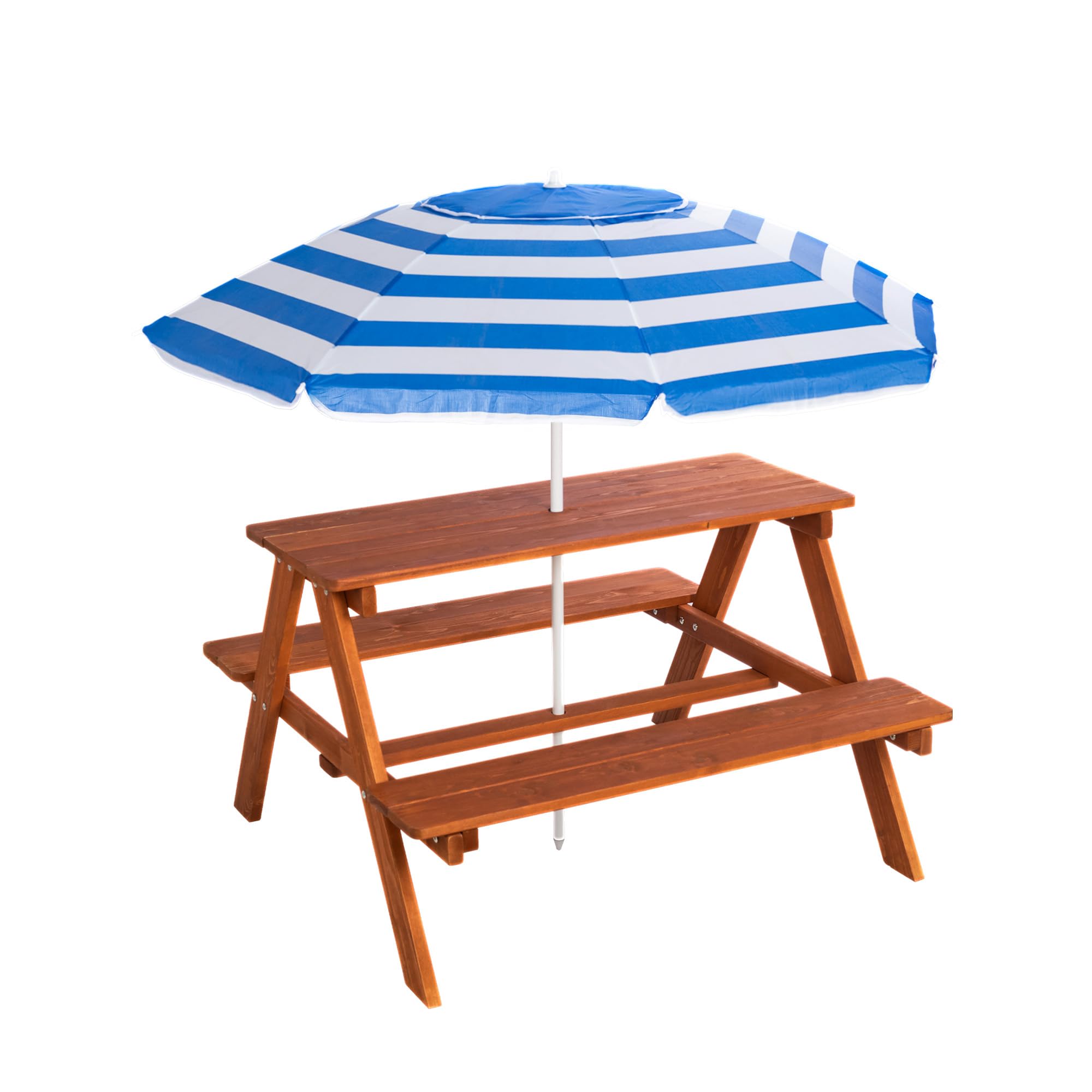 Gorilla Playsets Wooden Children's Picnic Table with Umbrella - Walmart.com