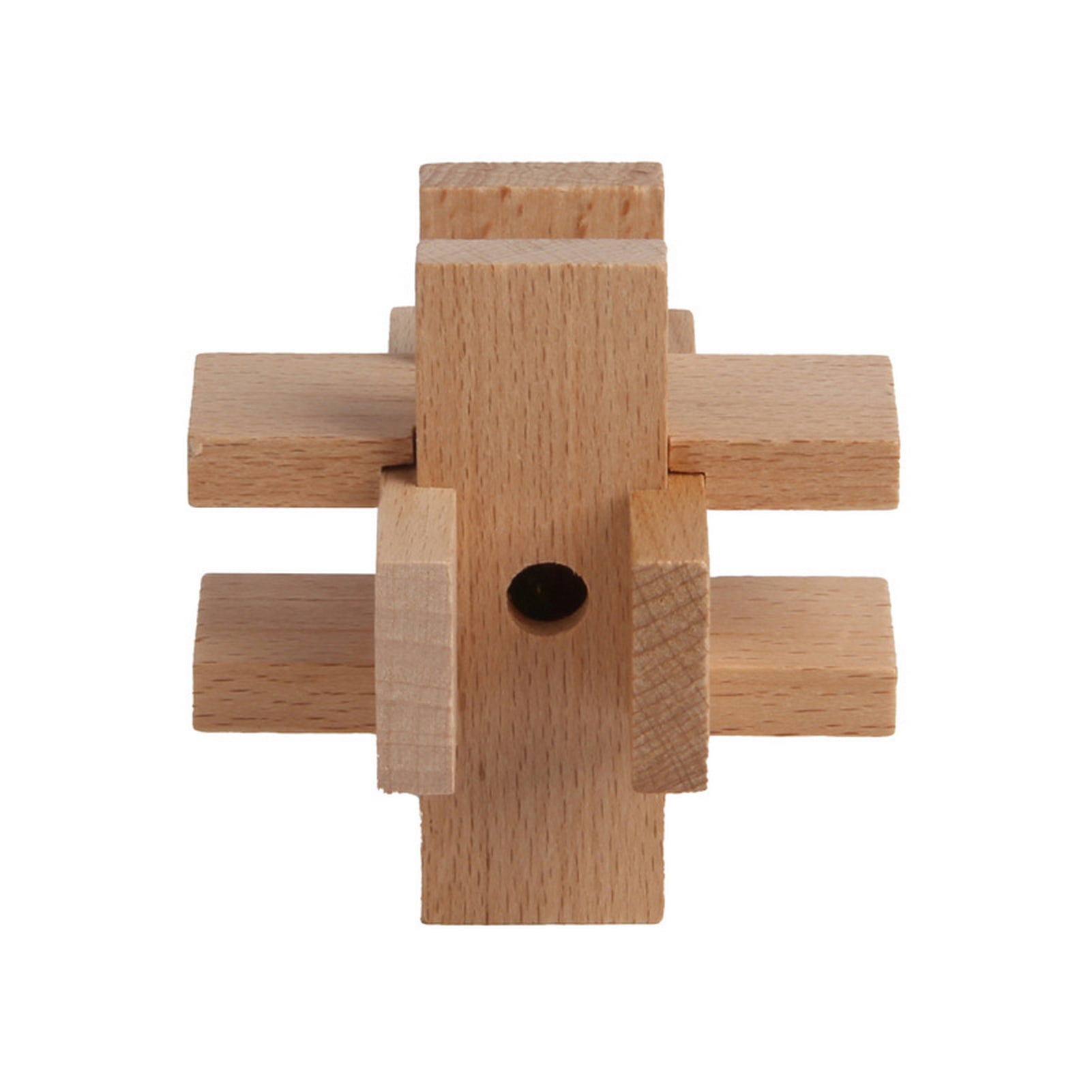 Kids Wooden Puzzle Toy Luban Kong Ming Lock Logical Thinking Training ...