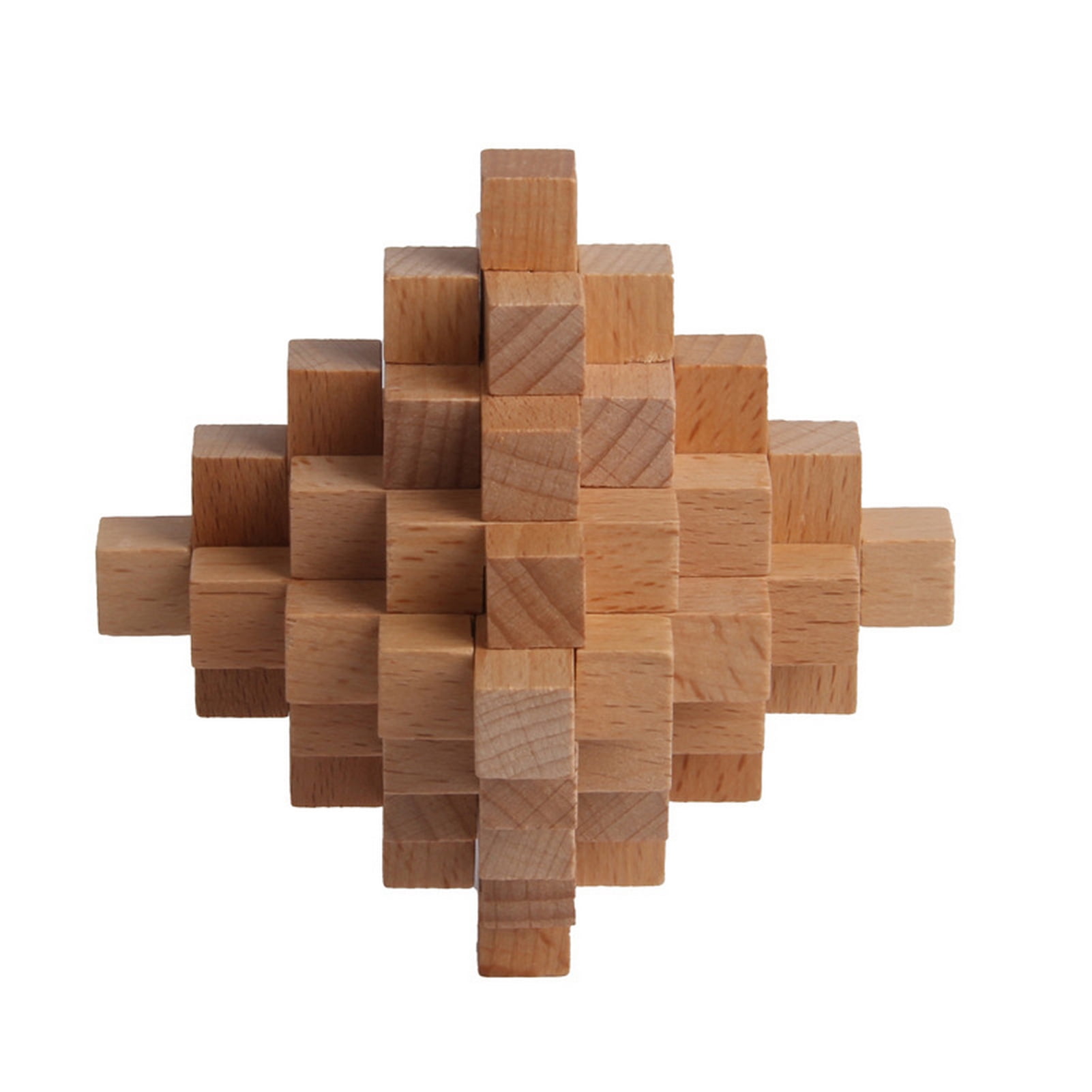 Kids Wooden Puzzle Toy Luban Kong Ming Lock Logical Thinking Training ...