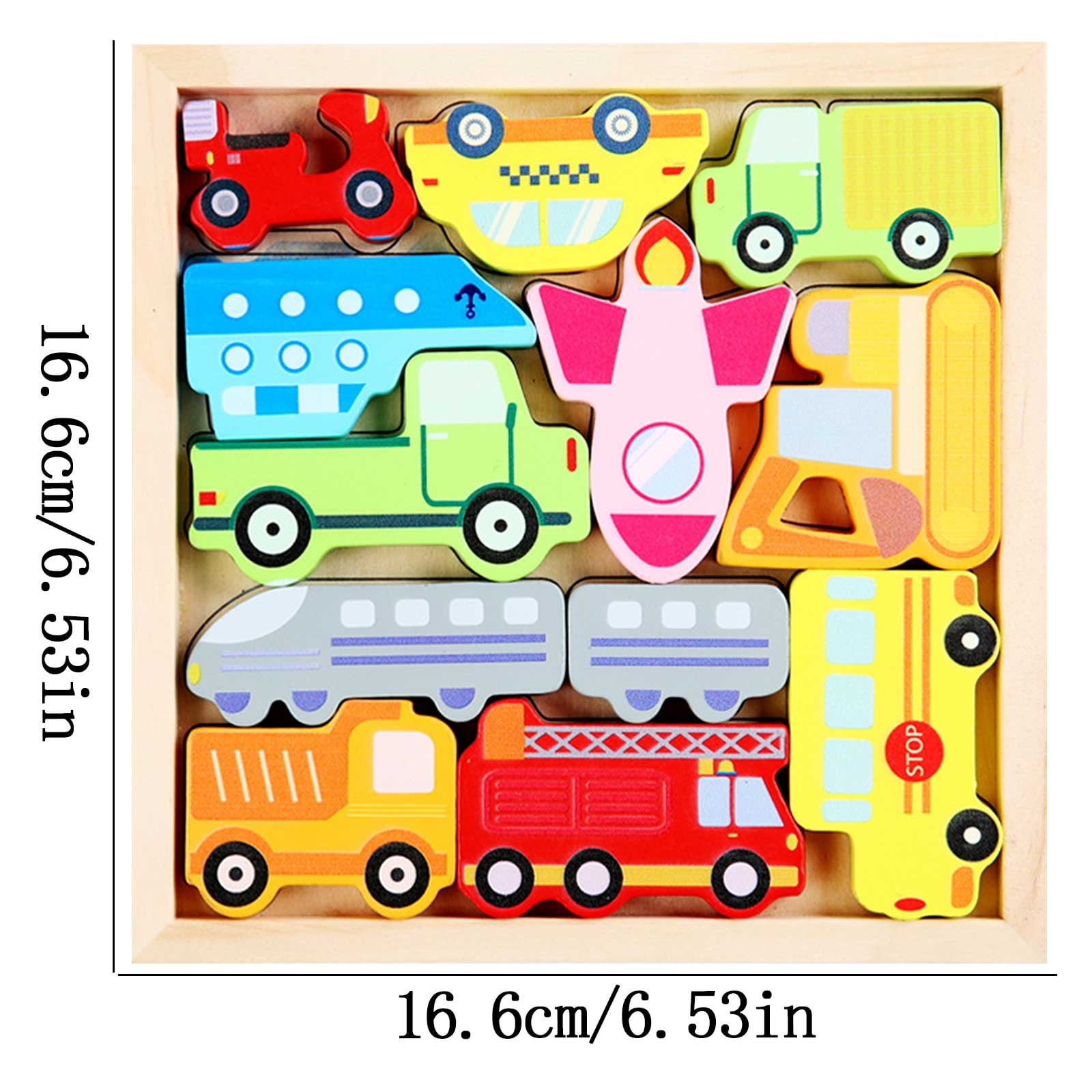Kids Wooden Puzzles,Vehicles Animals Numbers Dinosaur Fruit Sorting ...