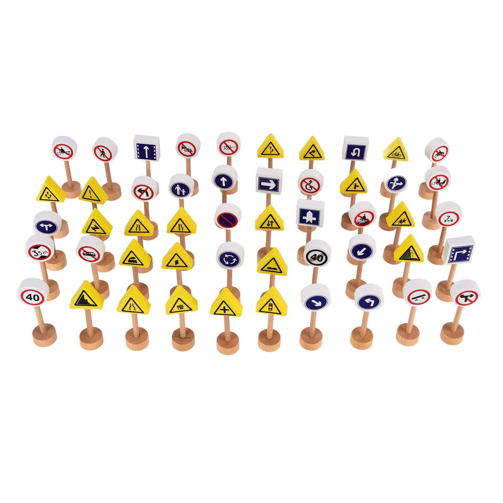 Kids Wooden Street Signs Playset Safe Early Education Street Road ...