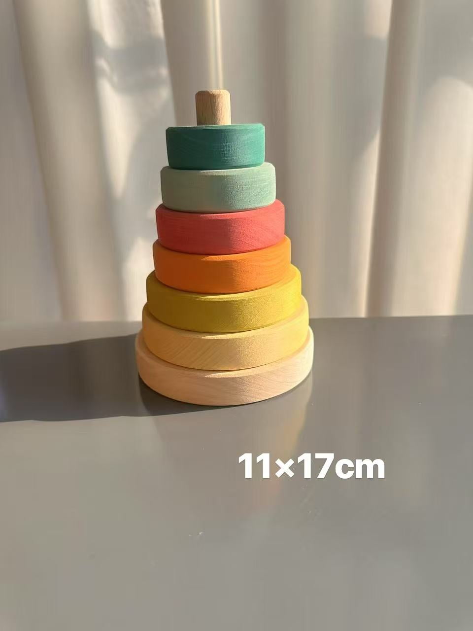 Kids Wooden Toys Pastel Nordic Buiding Blocks Stacking Crochet House ...