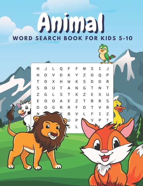 Kids Word Search Book: Animal Word Search Book For Kids 5-10 : Large ...