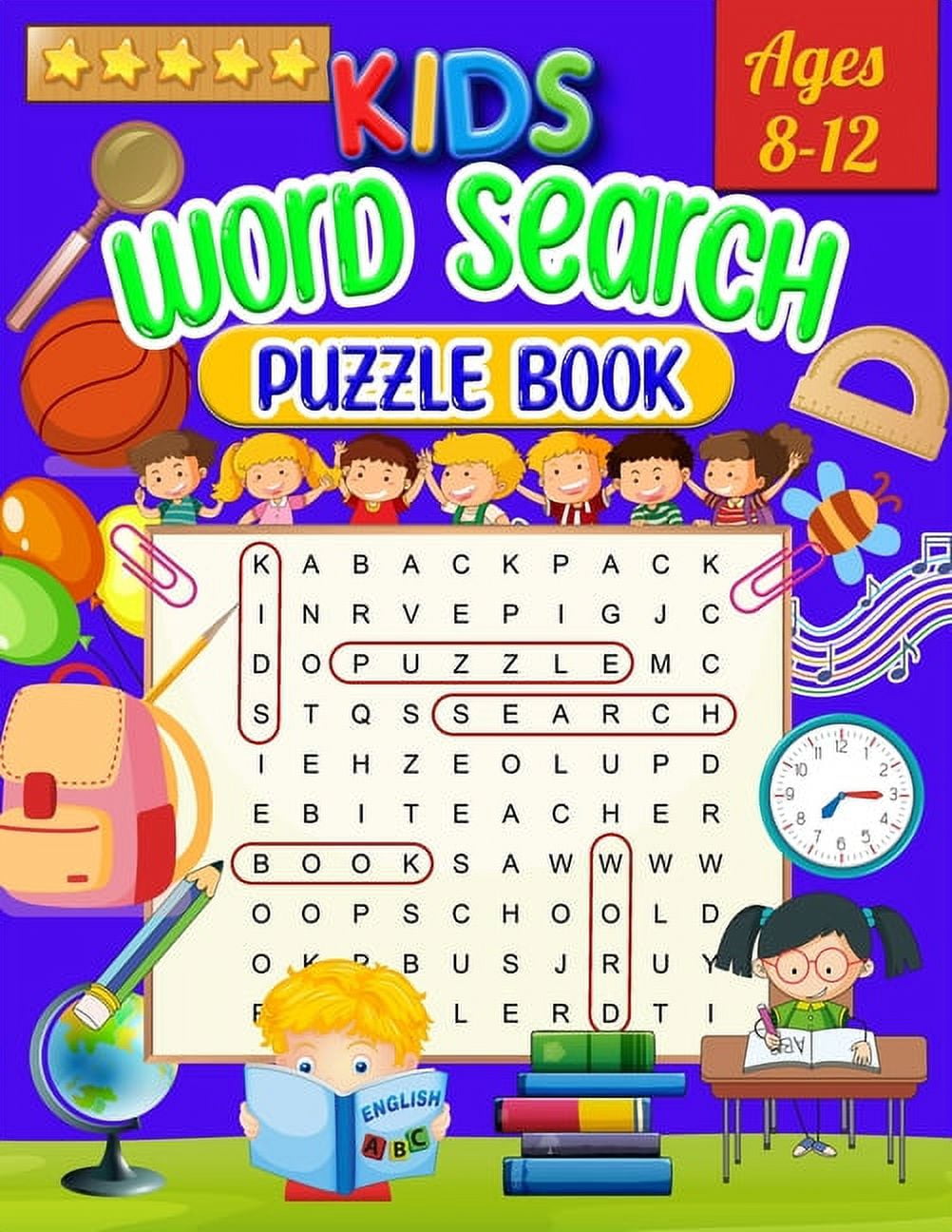 Kids Word Search Puzzle Book Ages 8-12: Word Search for Kids - Large ...