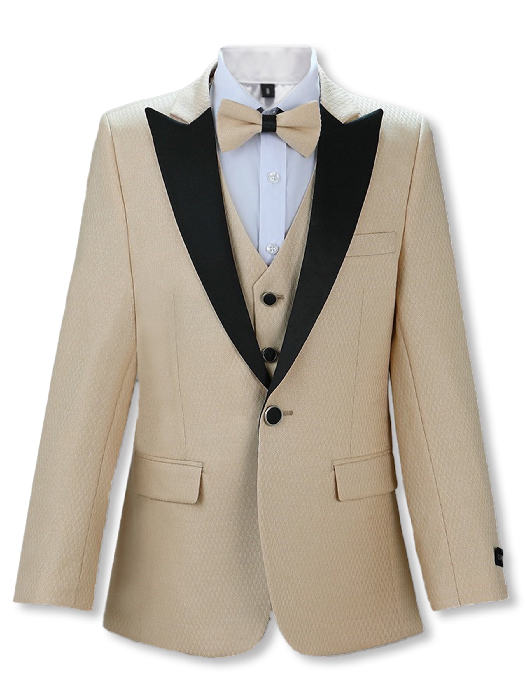 Kids World Boys' 5-Piece Jacquard Suit Color: champagne Size: 14 ...