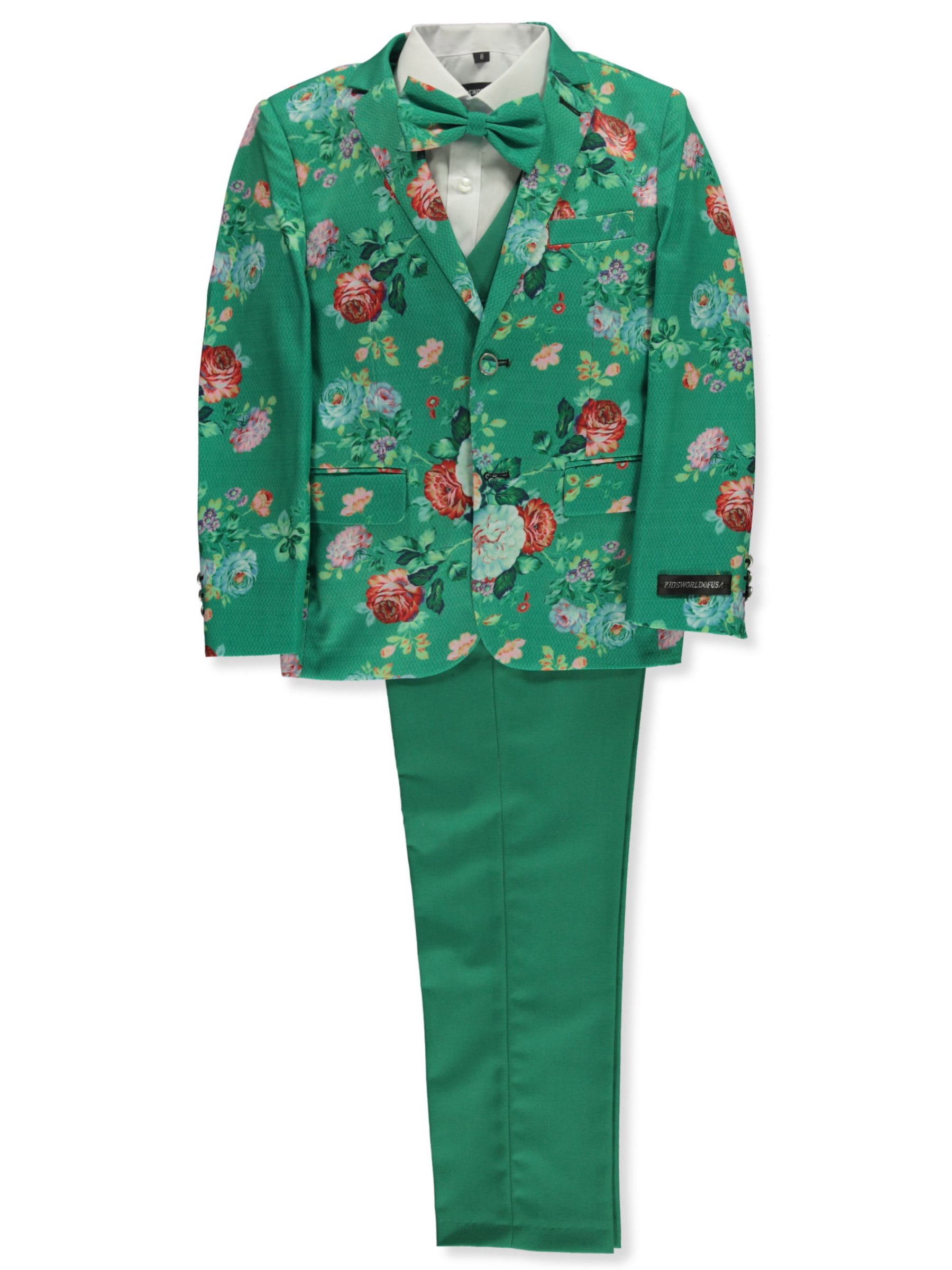 Kids World Boys' 5-Piece Rose Suit - kelly green, 14 (Big Boys ...
